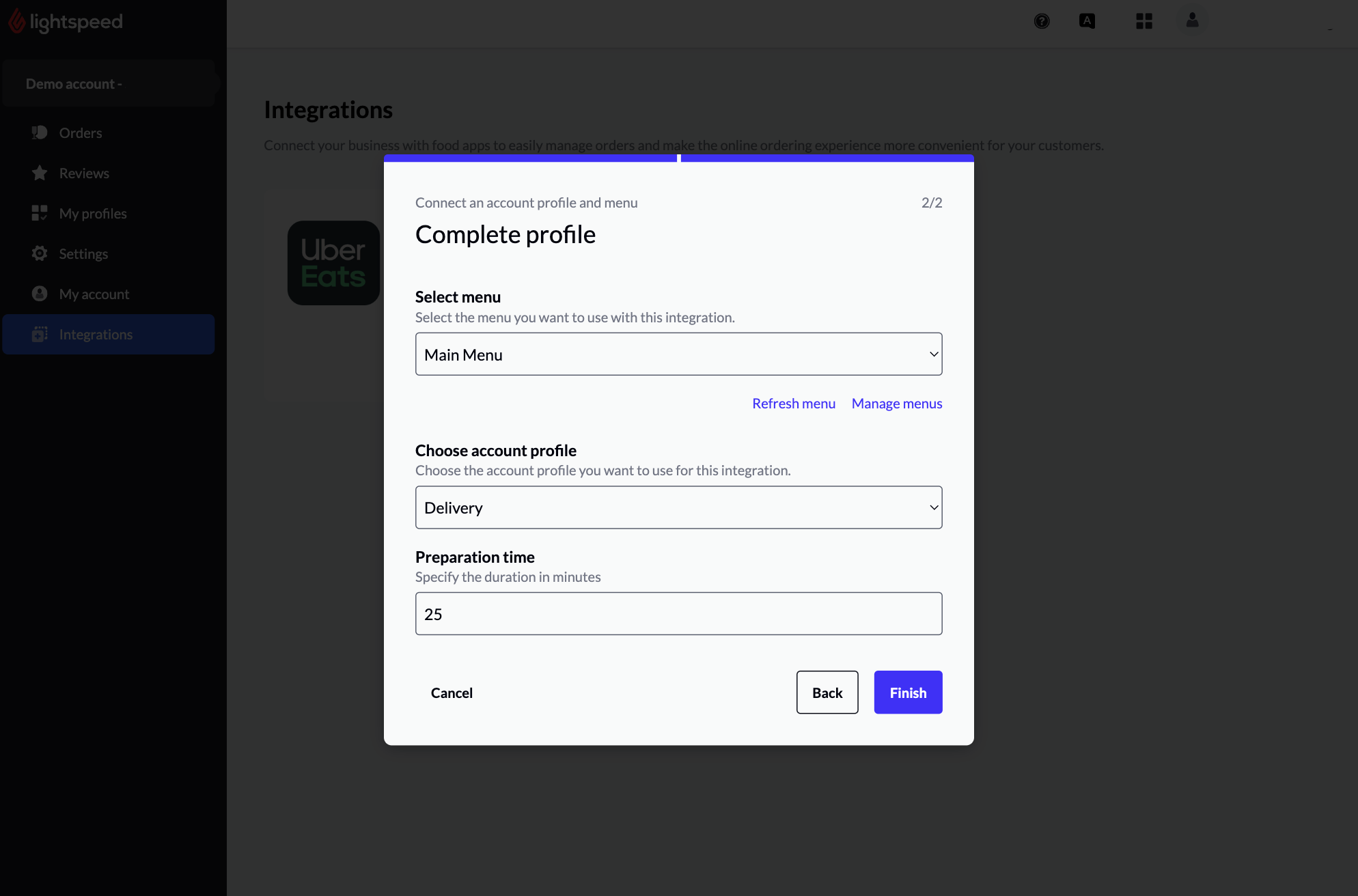 Setting up the Uber Eats integration – Lightspeed Restaurant (K-Series)